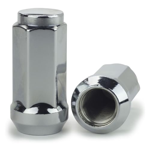 10 Lug Nuts .9" Long - F100 Front Left Rear Right for Ford 0.94" Width/Diameter Through-Hardened Steel-Construction Chrome Plated 3/4",19mm-Hex/Wrench Size Bulge Acorn-Style