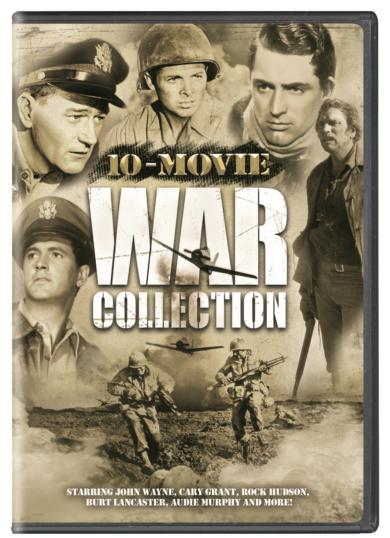 War, 10-Movie Collection: The Eagle and The Hawk / The Last Outpost / Bengal Brigad / Jet Pilot / Ulzana's Raid / To Hell and Back / In Enemy Country / Raid on Rommel / Battle Hymn / Wake Island(Packaging may vary)