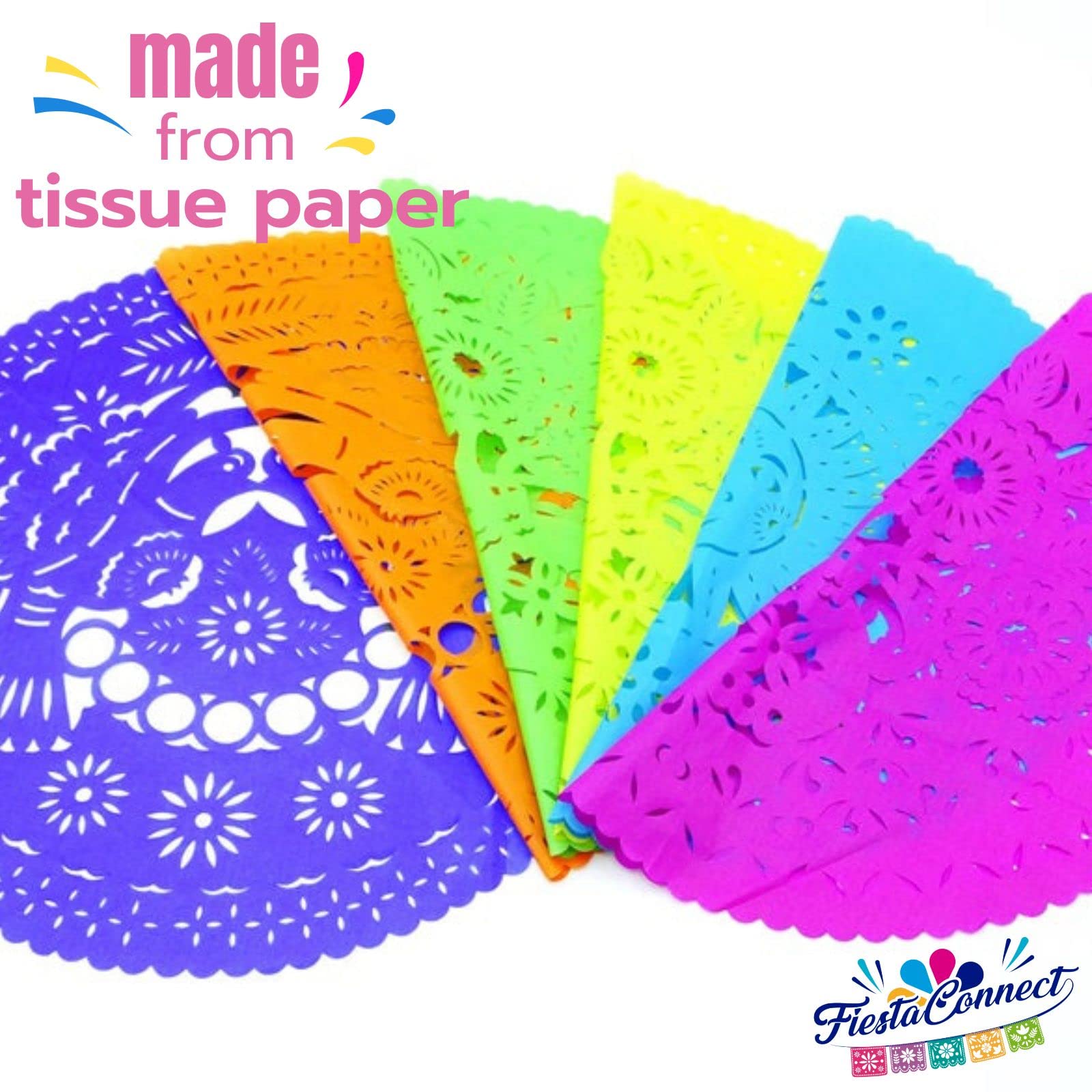 Mexican Place mats, 6 Pack, Fiesta Decorations, 23 Inches, Mexico Wedding, Mexican Papel Picado, Mexican Fiesta, Quinceañera, RG6