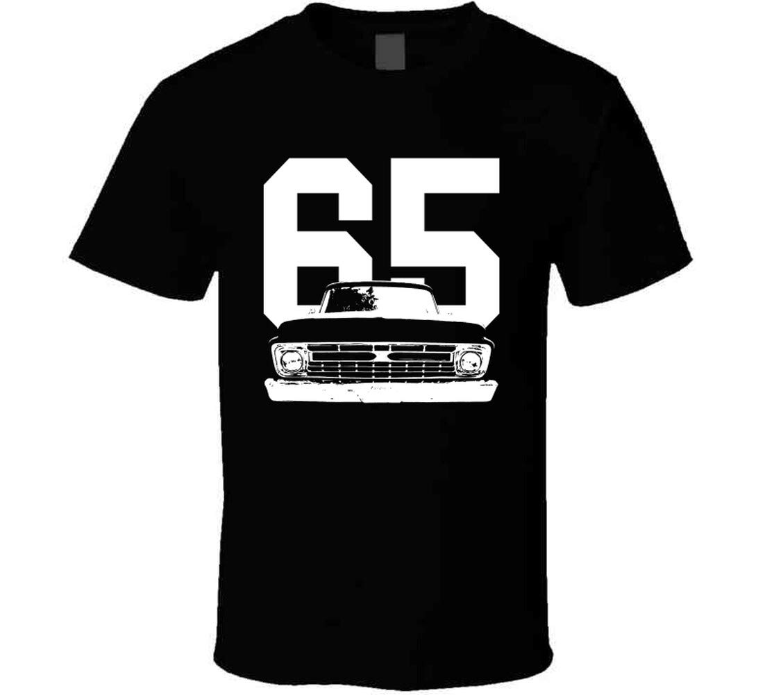 1965 F100 Grill View with Year Charcoal Grey T Shirt XL Black