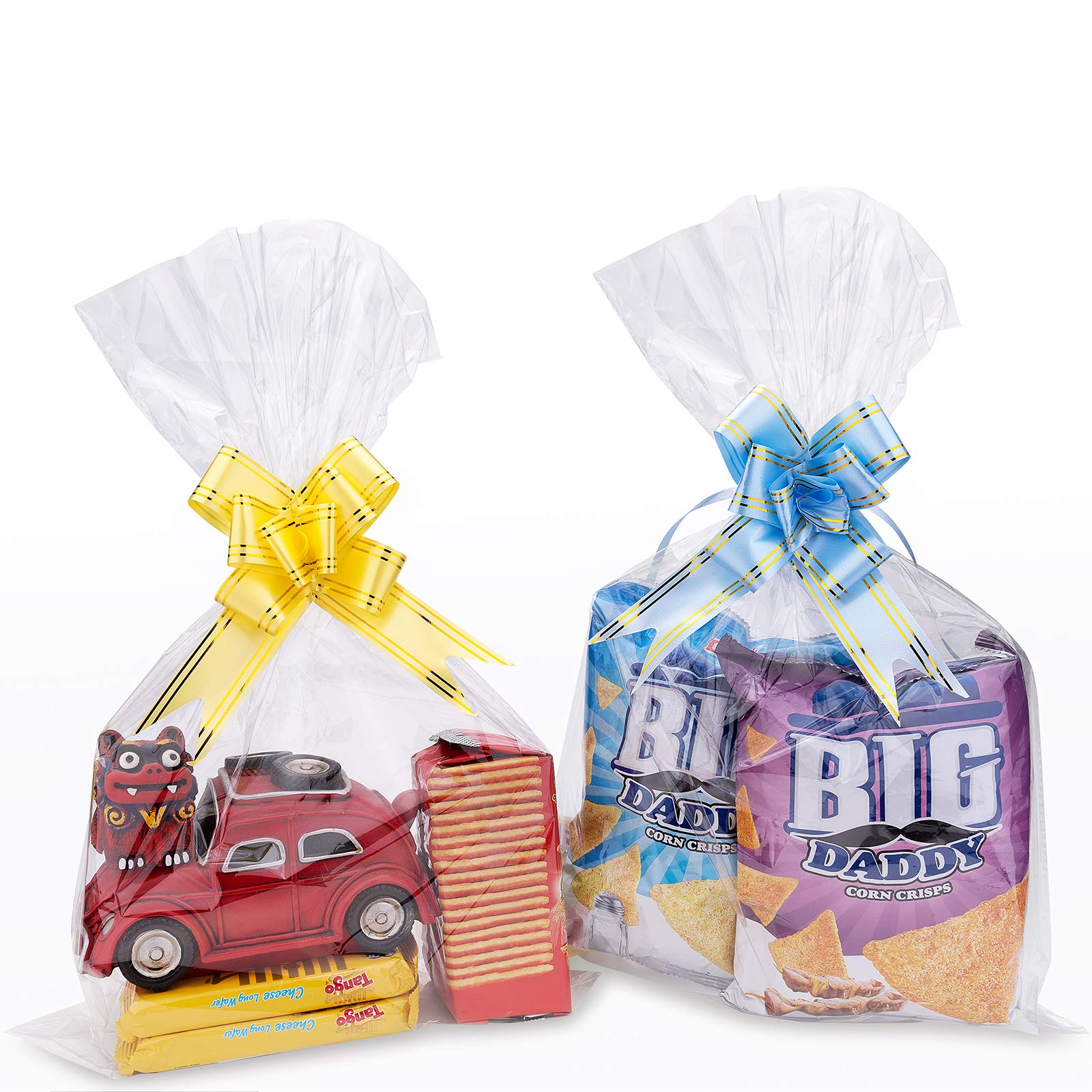 Awpeye Clear Basket Bags, 25 Pack Large Cellophane Wrap for Baskets and Gifts, 12x18 Inches Cellophane Bags, 2 Mil Thick