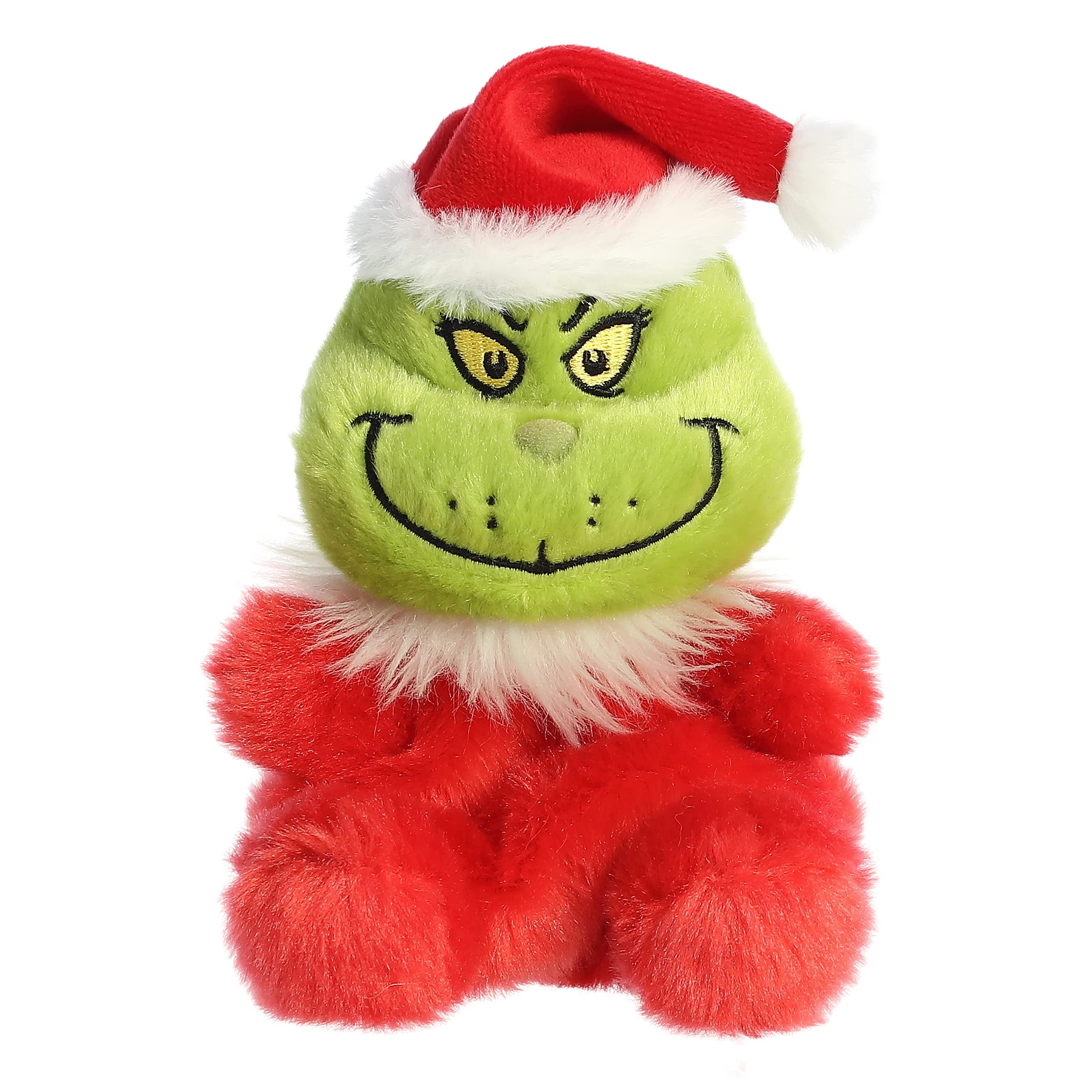 AuroraŽ Whimsical Dr. Seuss⢠Santa Grinch Palm Pals⢠Stuffed Animal - Magical Storytelling - Officially Licensed - Red 5 Inches