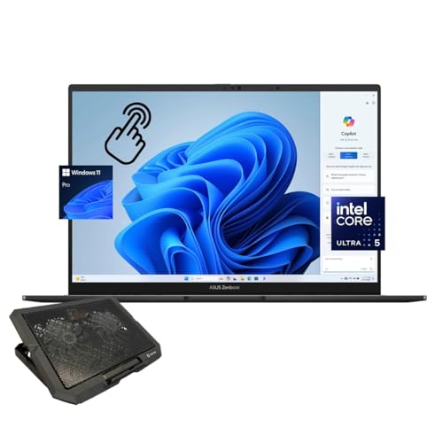 ASUS Zenbook 14 OLED Laptop, 14" WUXGA 500 nits Touchscreen, 14-Cores Ultra 5-125H (Beats i7-1355U), 8GB LPDDR5 RAM, 1TB PCIe 4.0 SSD, Backlit, HDMI 2.1, Thunderbolt, SPS Cooling Pad, Win 11 Pro