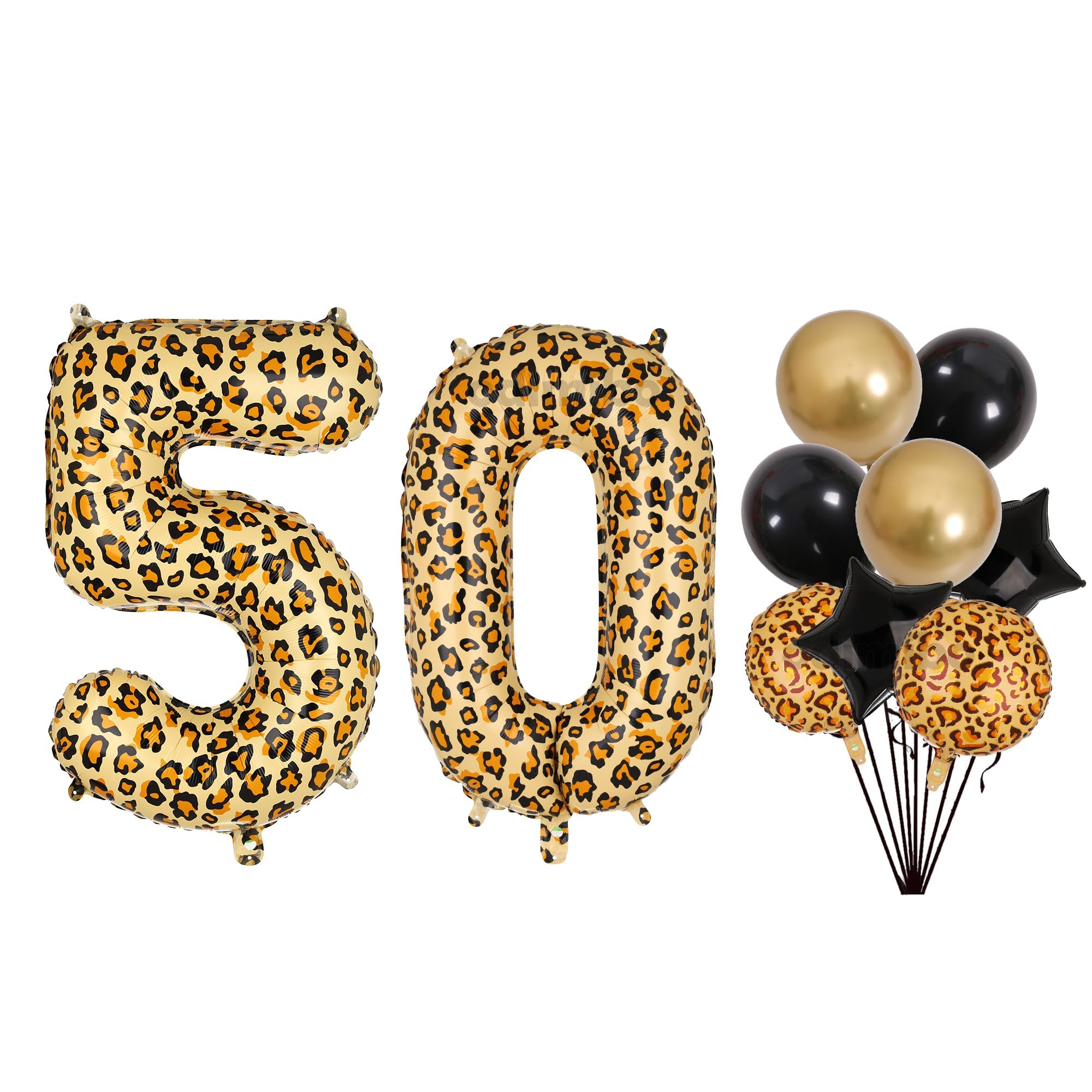 Leopard Print Number 50 Balloons Kit Birthday Party Decorations Cheetah Theme Large Foil Mylar Helium 50th Balloon Big Birthday Party Supplies