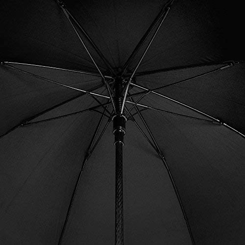 DAVEK ELITE UMBRELLA (Classic Black) - Quality Cane Umbrella with Automatic Open, Strong & Windproof