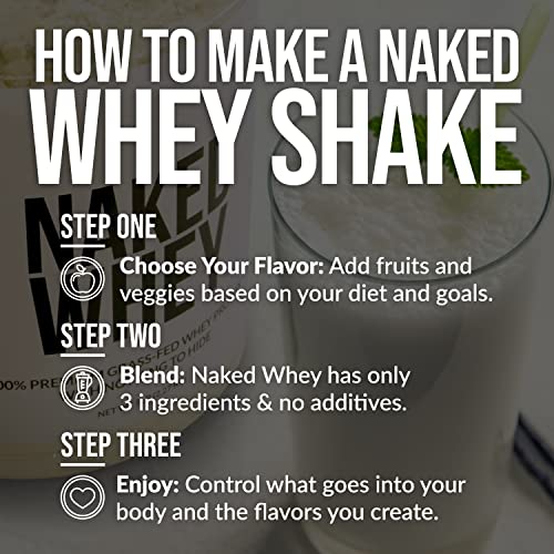 Naked Whey Vanilla Protein β All Natural Grass Fed Whey Protein Powder + Vanilla + Coconut Sugar- 5lb Bulk, GMO-Free, Soy Free, Gluten Free. Aid Muscle Recovery - 61 Servings