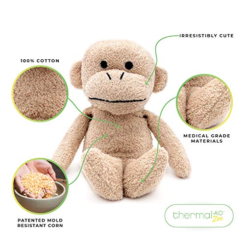 Thermal-Aid Zoo โ Jo Jo The Monkey โ Microwavable Stuffed Animal โ Kids Hot and Cold Pain Relief