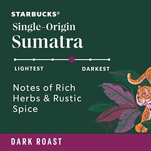 Starbucks Dark Roast K-Cup Coffee Pods — Sumatra for Keurig Brewers — 1 box (10 pods)