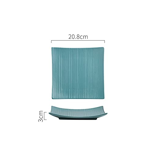 KOWMcp Dinner Plates 1Pcs Striped Dinner Plate Household Dishes, Can Be Used to Place Steaks, Vegetables, Fruits, Pasta (Color : Pink, Size : S)
