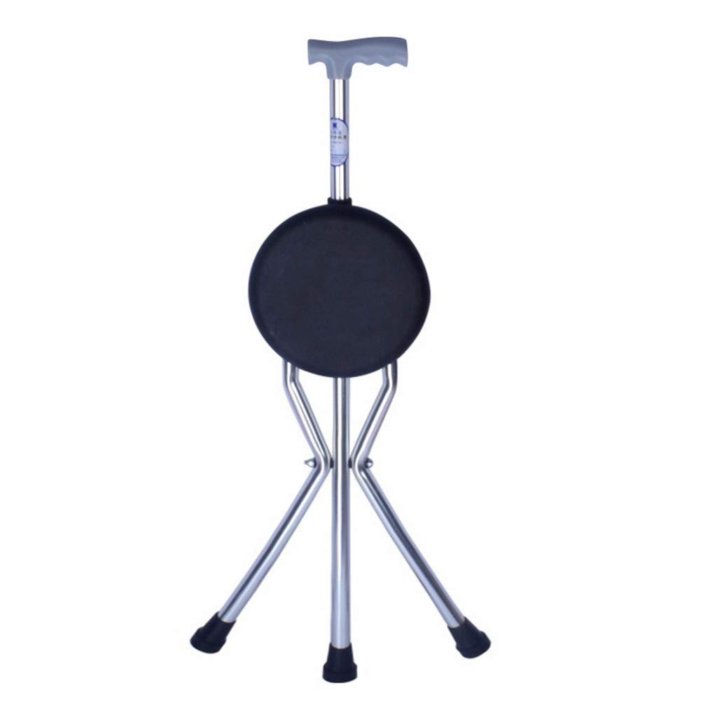 Cane Chair Folding Seat Walking Adjustable Stool Travel Camp Adults Lightweight Great Drive Medical Combination Ultra Light Triangle Walker Portable Elderly Tripod Crutches