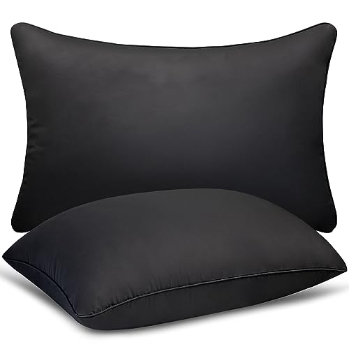 HIMOON Bed Pillows for Sleeping King Size 2 Pack,Cooling Hotel Quality Down Alternative Pillows for Side Back and Stomach Sleepers(Black