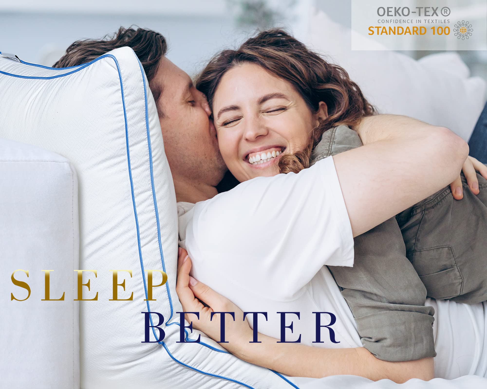 Bedufsar Bed Pillows for Sleeping, King Size Pillows Hotel Quality Set of 2, Firm and Supportive Gusseted Pillows for Side and Back Sleepers, Cooling Down Alternative Fluffy and Soft Pillow (20x34 in)