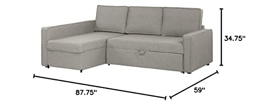 South Shore Live-It Cozy Sectional Sofa-Bed with Storage, Gray Fog