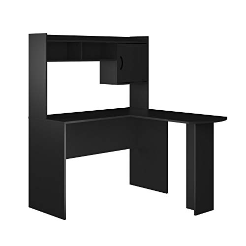 Mainstays Student Desk White Finish - Home Office Bedroom Furniture Indoor Desk - Easy Glide Accessory Drawer (L-Shaped Desk with Hutch, Espressso)