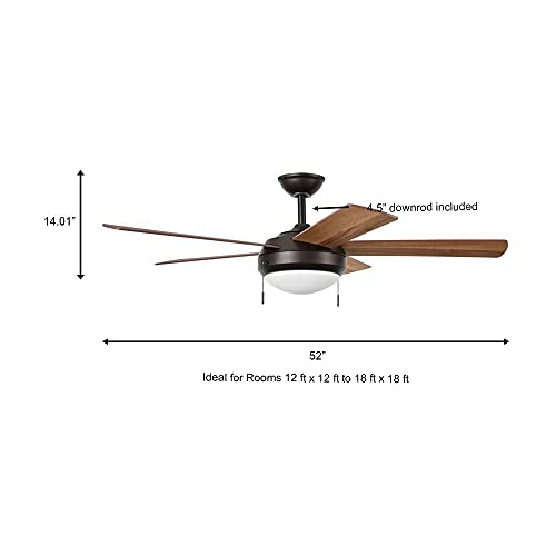 Hampton Bay Claret 52 in. Indoor Oil Rubbed Bronze Ceiling Fan with Light Kit, (SW20006 ORB)