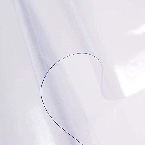 sancua Clear Plastic 100% Waterproof Round Tablecloth - 70 Inch - Vinyl PVC Table Cloth Protector Oil Spill Proof Wipe Clean Table Cover for Dining Table, Parties & Camping, Crystal Clear
