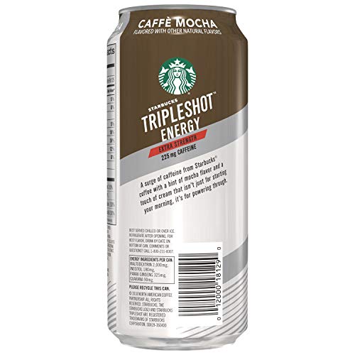 Starbucks Tripleshot Energy Extra Strength Espresso Coffee Beverage, Caffe Mocha, 225mg Caffeine, 15oz cans (12 Pack)