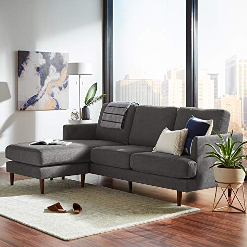 Amazon Brand β Rivet Goodwin Modern Reversible Sectional Sofa Couch, 88.6"W, Charcoal Grey