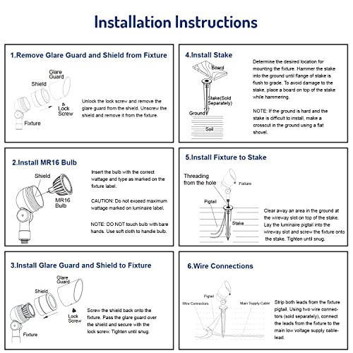 4W LED Landscape Lighting Landscape Lights Spotlights GL103-BZLED8 AC/DC 12V Low Voltage Warm White Waterproof for Driveway,Yard, Lawn,Patio,Walls,Trees,Flags,Outdoor Light (Bronze, 8 Pack)