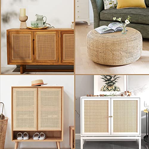 24" Square Shape Width Natural Cane Webbing, Rattan Webbing for Caning Projects, Woven Cane Roll for Furniture, Chair, Cabinet, Ceiling, Basket