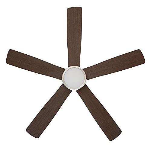 Hampton Bay Fanelee 54 in. White Color Changing Integrated LED Brushed Nickel Smart Ceiling Fan with Light Kit and Remote Control