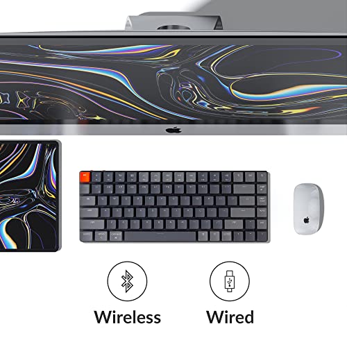 Keychron K3 75% Layout 84-Key Ultra-Slim Hot-Swappable Wireless Bluetooth Mechanical Keyboard with Low-Profile Keychron Optical Blue Switch/White LED Backlight/USB Wired for Mac Windows-Version 2