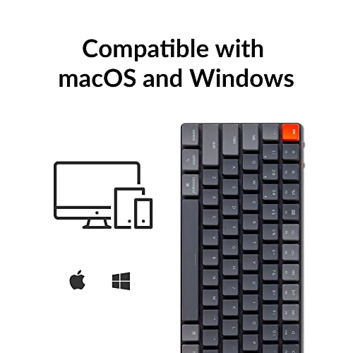 Keychron K3 75% Layout 84-Key Ultra-Slim Hot-Swappable Wireless Bluetooth Mechanical Keyboard with Low-Profile Keychron Optical Blue Switch/White LED Backlight/USB Wired for Mac Windows-Version 2