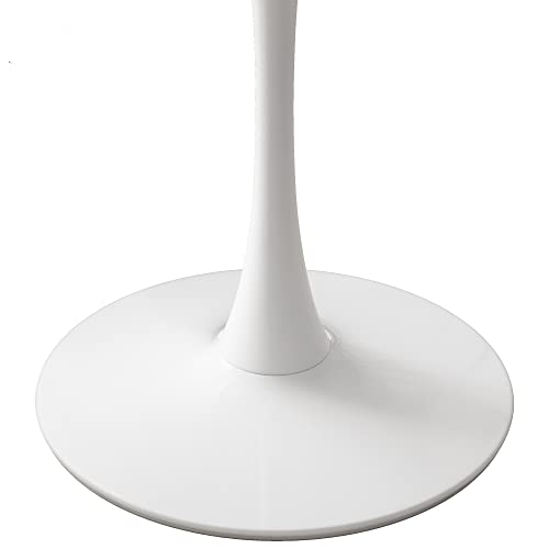 DKLGG 32" Modern Round Dining Table with Printed Marble Table Top, Metal Base Pedestal Table Tulip Table Kitchen Table for 2-4 Person for Small Space Home, End Table Leisure Coffee Table, Marble