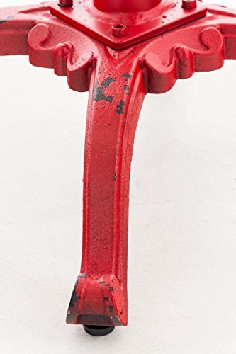 Topower Industrial Retro Vintage Farm Wooden Tractor Stool Kitchen Swivel Height Adjustable bar Stool (Antique Red)
