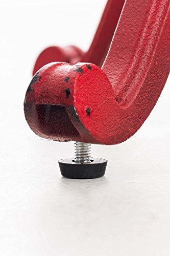 Topower Industrial Retro Vintage Farm Wooden Tractor Stool Kitchen Swivel Height Adjustable bar Stool (Antique Red)