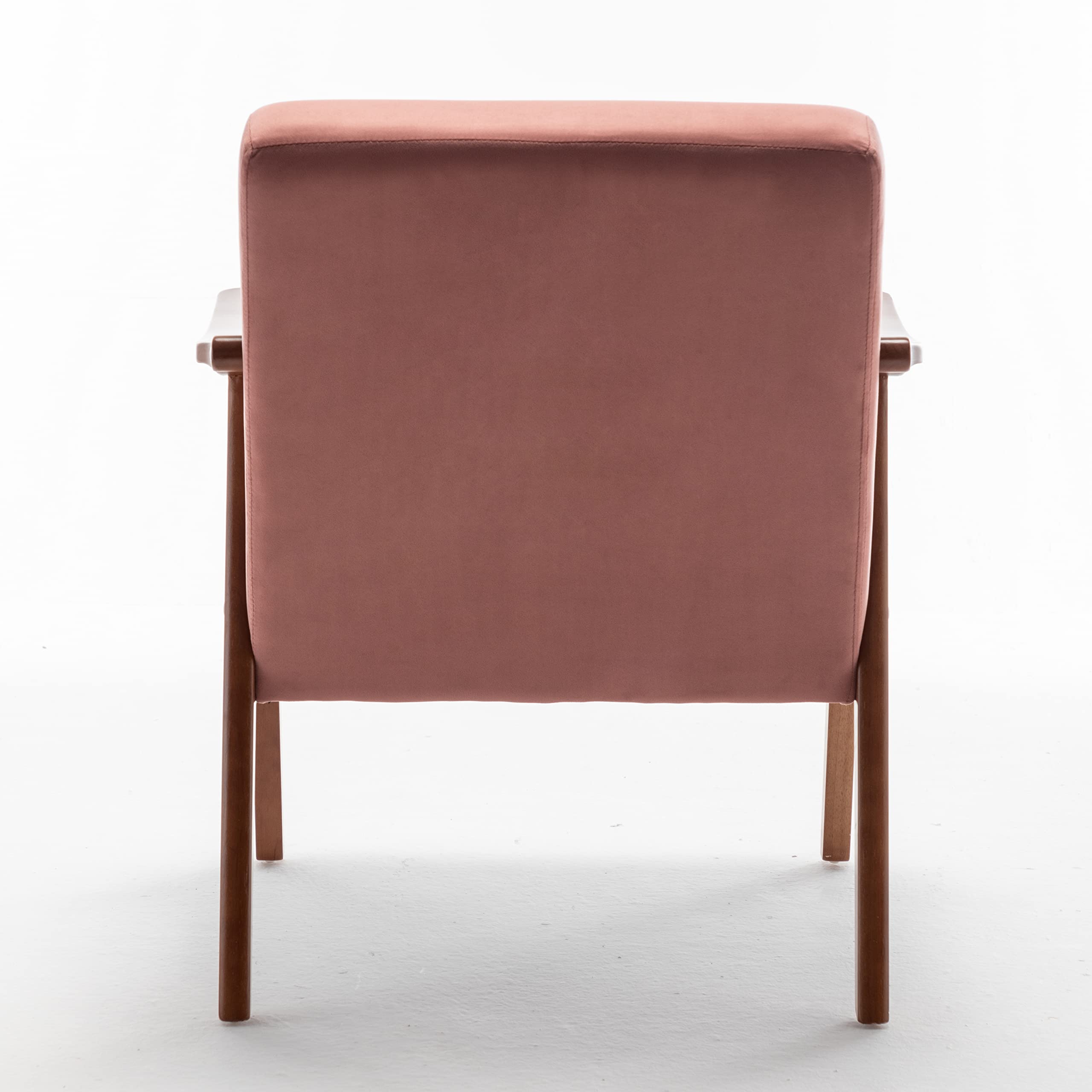 Container Furniture Direct Accent Chair with Microfiber Upholstery and Solid Wood Frame, Classic Mid-Century Modern Living Room Furniture for Extra Seating, 30.31" D x 26.37" W x 31.88" H, Rose