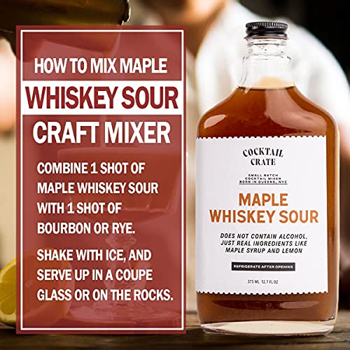 Cocktail Crate Whiskey Lover's 3 Pack Drink Mixers | Award-Winning Craft Cocktail Mixers - Premium Cocktail Syrup Handcrafted with Aromatic Bitters & Demerara Sugar | 12oz - 3 pack