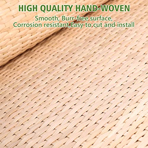 4.5"/14"/16"/18"/20"/24" Width Closed Natural Cane Webbing, Rattan Webbing for Caning Projects, Woven Cane Roll for Furniture, Chair, Cabinet, Ceiling, Basket