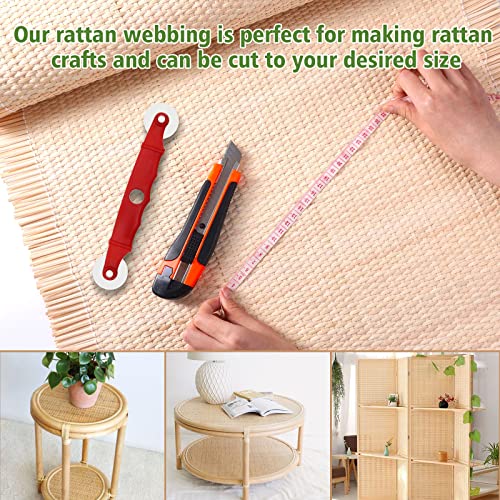 4.5"/14"/16"/18"/20"/24" Width Closed Natural Cane Webbing, Rattan Webbing for Caning Projects, Woven Cane Roll for Furniture, Chair, Cabinet, Ceiling, Basket