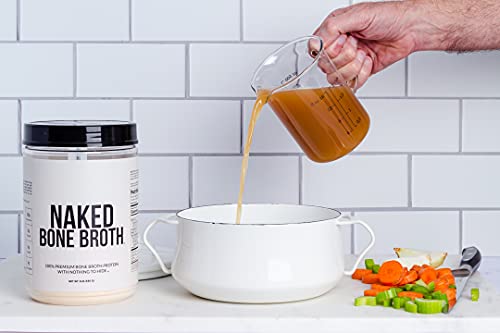 Naked Bone Broth – Beef Bone Broth Protein Powder – 20g Protein, Only 1 Ingredient – Gut Health and Joint Supplement – Unflavored – No GMO, Gluten, or Soy – 1 Pound