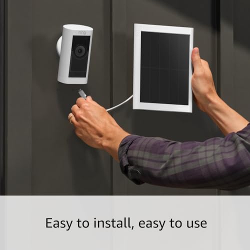Ring Stick Up Cam Pro Solar | Two-Way Talk with Audio+, 3D Motion Detection with Bird’s Eye Zones, 1080p HDR Video & Color Night Vision (2023 release), Black