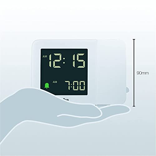 Braun Digital Projection Alarm Clock with 4 Backlight Options, Negative LCD Display, Quick Set, Beep Alarm in White, Model BC15W