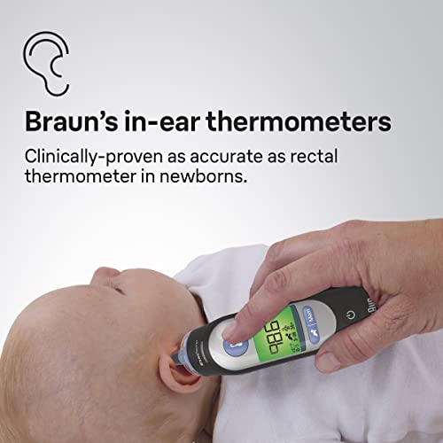 Braun ThermoScan 7 β Digital Ear Thermometer for Kids, Babies, Toddlers and Adults β Fast, Gentle, and Accurate Results in 2 Seconds - Black, IRT6520