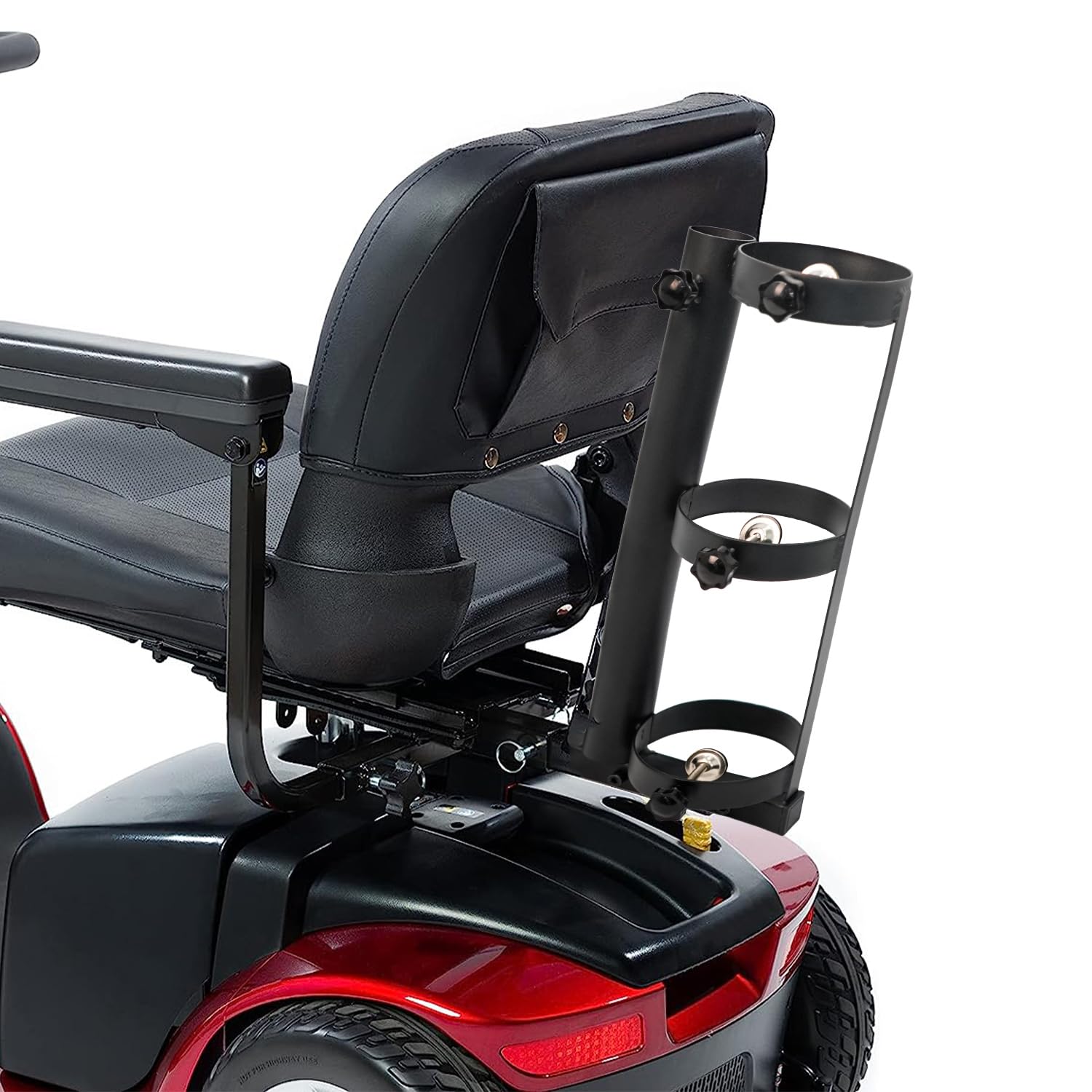 Tredre Oxygen Tank Holder Cane Holder 2 in 1 for Power Mobility Scooters, Electric Wheelchair Accessories (Works with 1"X1" Hitch Receiver Equipped), Suitable for D and E Oxygen Cylinder