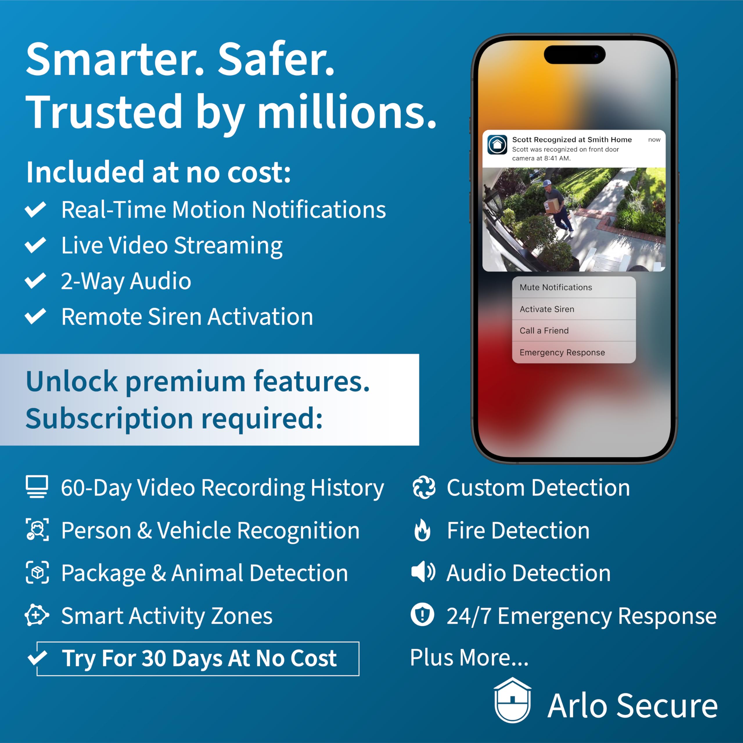 Arlo Video Doorbell 2K | 2nd Gen | Wire-Free/Wired Option, 2-Way Audio, Night Vision, Head to Toe Video View, Integrated Siren | Live Stream | Real Time Notifications |180 Deg Wide View, White