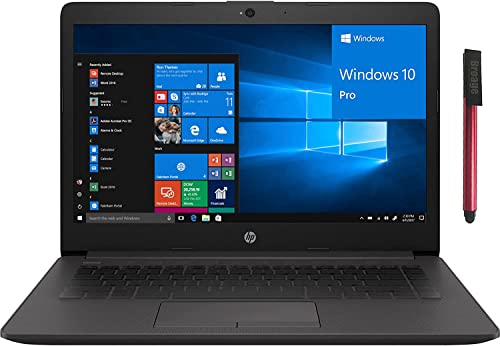 HP 240 G7 14" Business Laptop Computer, Intel Celeron N4020 Processor, 4GB DDR4 RAM, 128GB SSD, 802.11AC WiFi, Bluetooth 4.2, Webcam, Black, Windows 10 Pro, BROAG 64GB Flash Drive