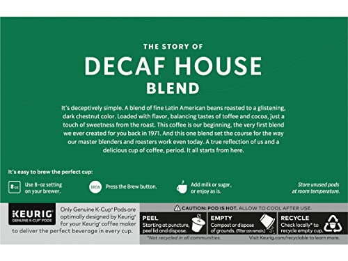 Starbucks Decaf House Blend Coffee K-Cup Pods, Medium Roast Decaffeinated Ground Coffee K-Cups for Keurig Brewing System, 10 CT K-Cups/Box (Pack of 2)