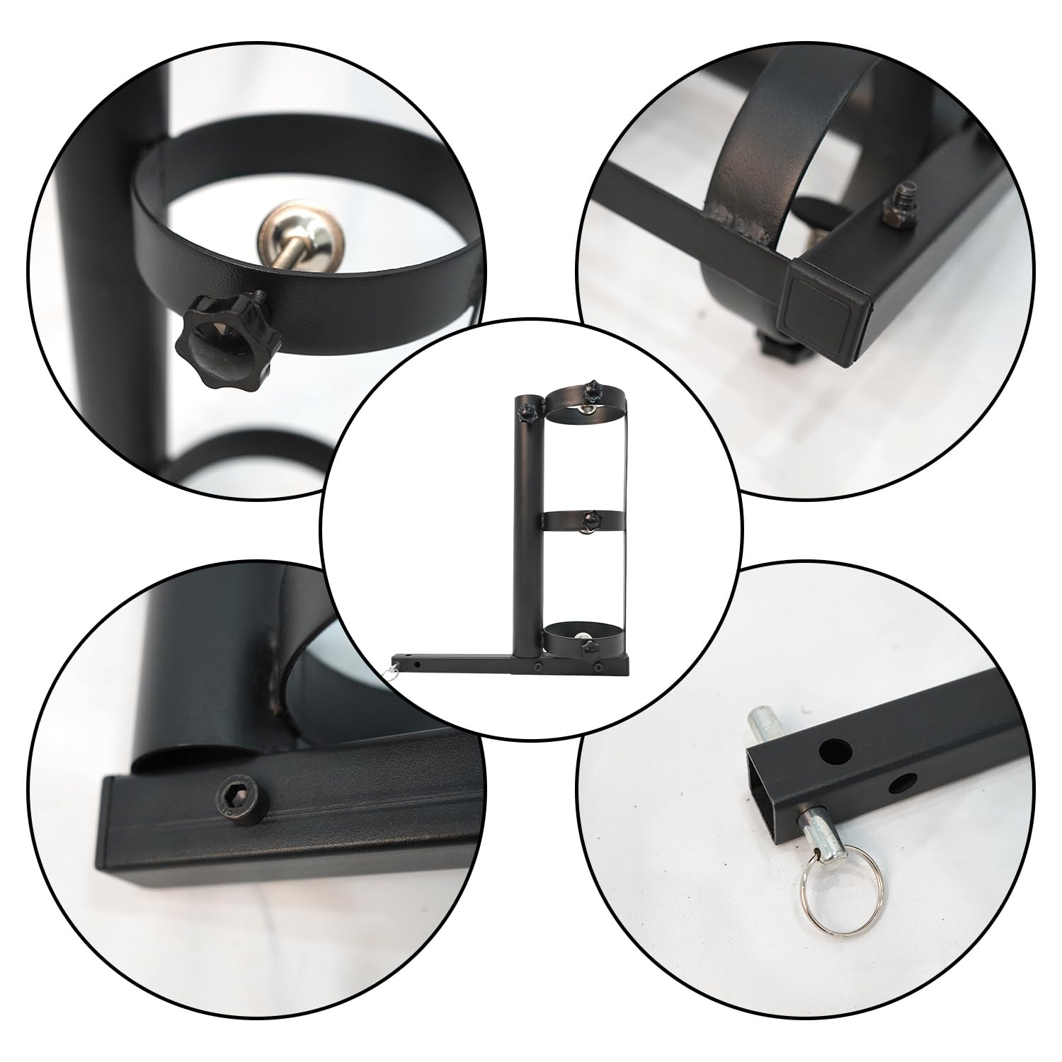 Tredre Oxygen Tank Holder Cane Holder 2 in 1 for Power Mobility Scooters, Electric Wheelchair Accessories (Works with 1"X1" Hitch Receiver Equipped), Suitable for D and E Oxygen Cylinder