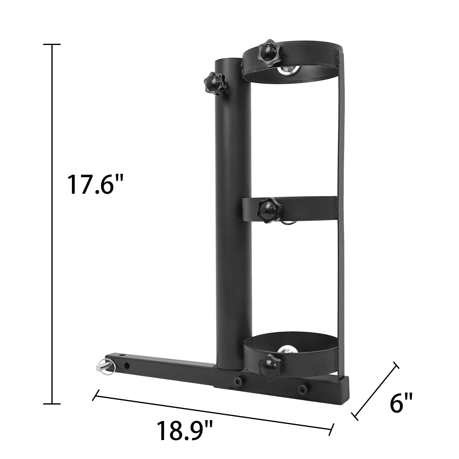 Tredre Oxygen Tank Holder Cane Holder 2 in 1 for Power Mobility Scooters, Electric Wheelchair Accessories (Works with 1"X1" Hitch Receiver Equipped), Suitable for D and E Oxygen Cylinder