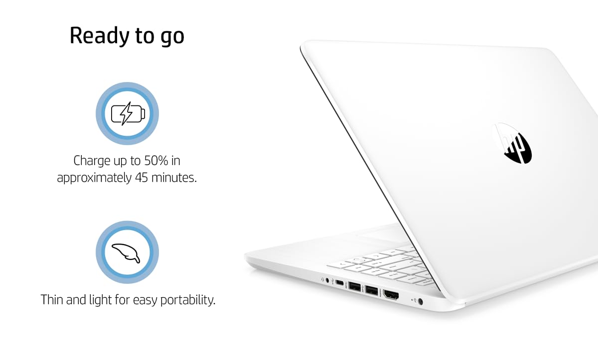 HP Newest 14" Ultral Light Laptop for Business. Intel Quad-Core N4120(> N4020), 16GB RAM, 128GB Storage, 1 Year Office 365, (64GB eMMC+64GB SD Card) Webcam, HDMI, WiFi, USB-A&C, Win 11 S/OLY