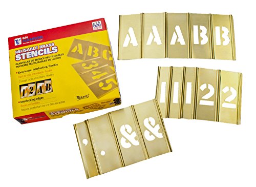 Stencil Set-Letter/Number 6" Brass 92Pcs.