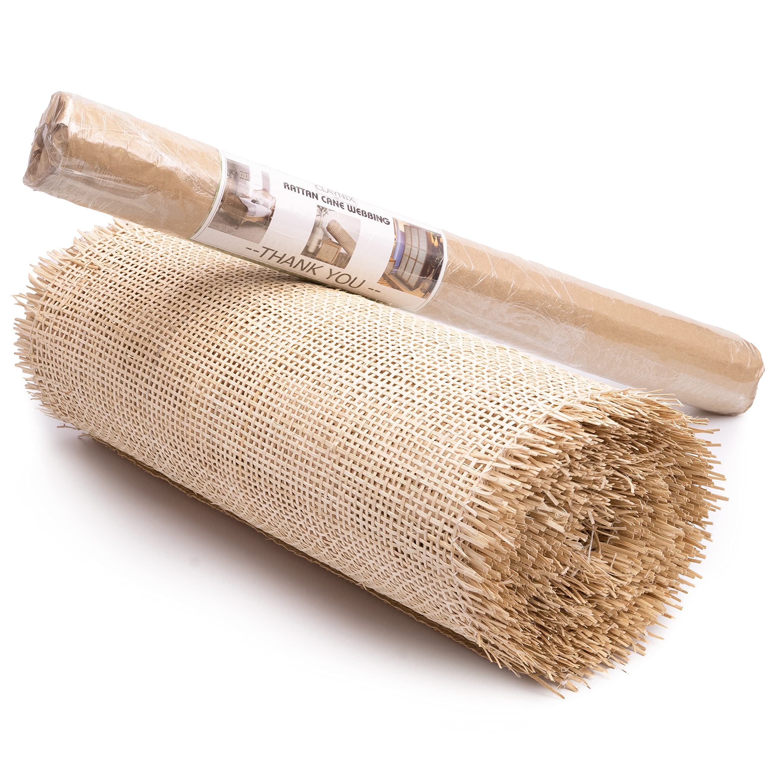 CLAYNIX 18" Width Square Cane Webbing 15 FEET - Cane Webbing Roll - Caning Material for Chairs - Open Weave Wicker Cane Webbing for Cabinet - Cane Fabric Webbing Sheet(15 FEET)