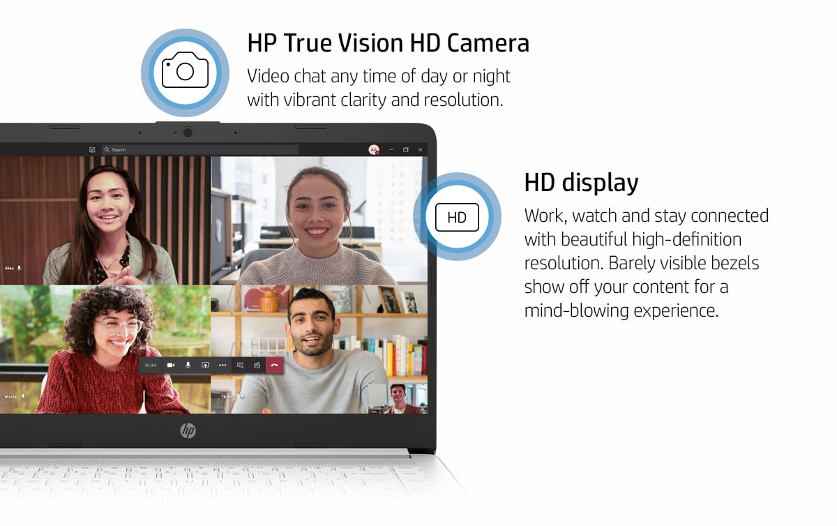 HP Newest 14" Ultral Light Laptop for Business. Intel Quad-Core N4120(> N4020), 16GB RAM, 128GB Storage, 1 Year Office 365, (64GB eMMC+64GB SD Card) Webcam, HDMI, WiFi, USB-A&C, Win 11 S/OLY