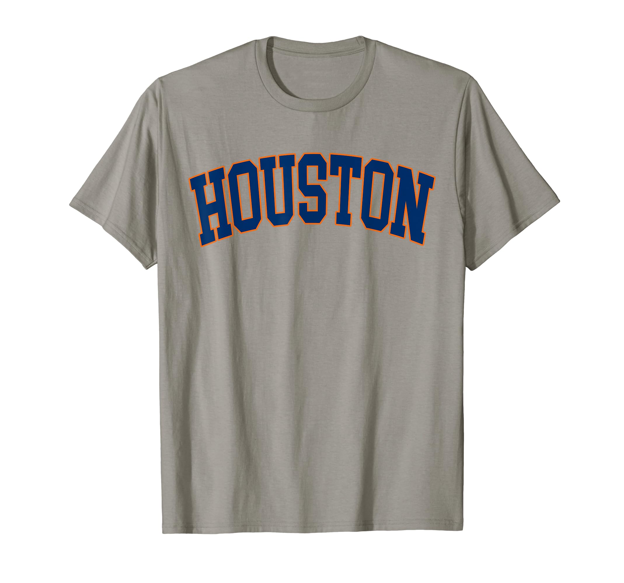 Houston Vintage Blue Orange Text T-Shirt