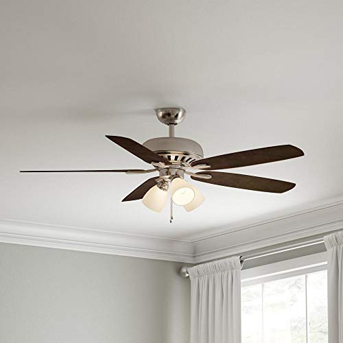 Hampton Bay Rockport 52 in. LED Brushed Nickel Ceiling Fan 51750 /1001673208